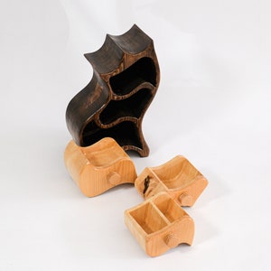Lithe Shaped Wooden Jewelry Box, Special Wooden Rings, Necklaces ...