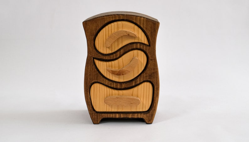Yin and Yang Shaped Wooden Jewelry Box, Special Wooden Rings, Necklaces ...