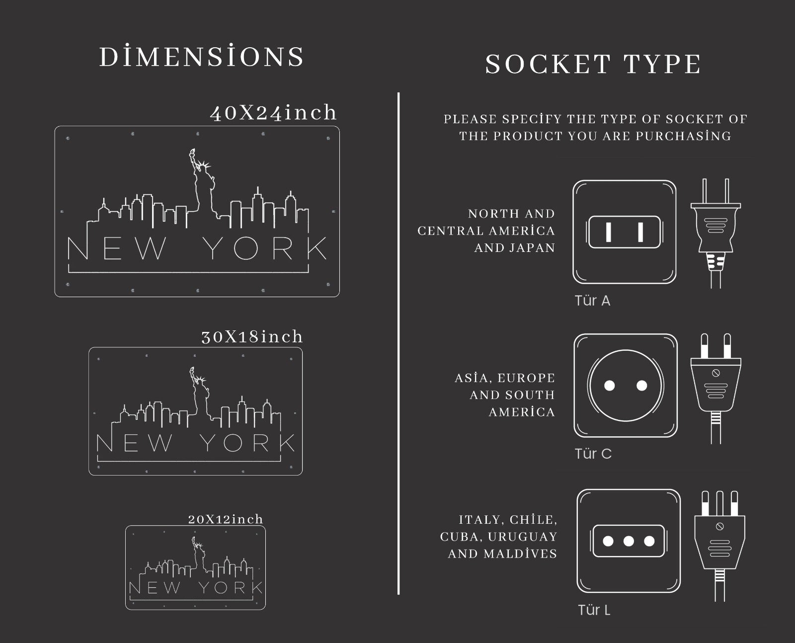 New York City Light Sign, New York Light Sign, Birthday Present, Custom ...