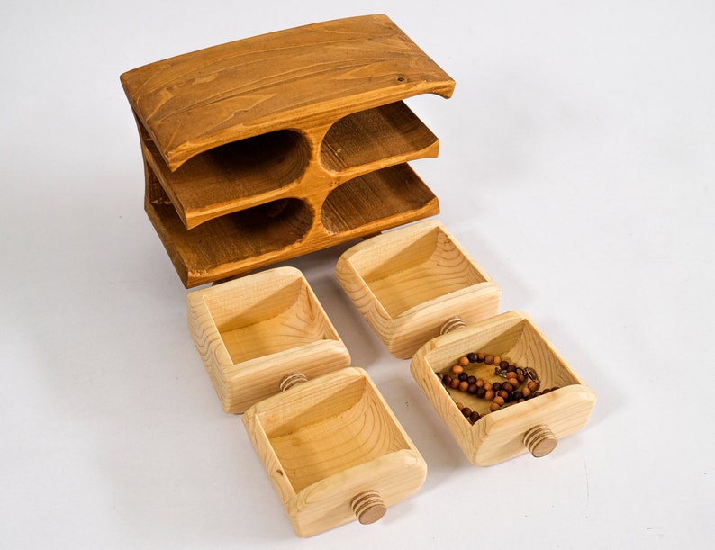 Yin and Yang Shaped Wooden Jewelry Box, Special Wooden Rings, Necklaces ...