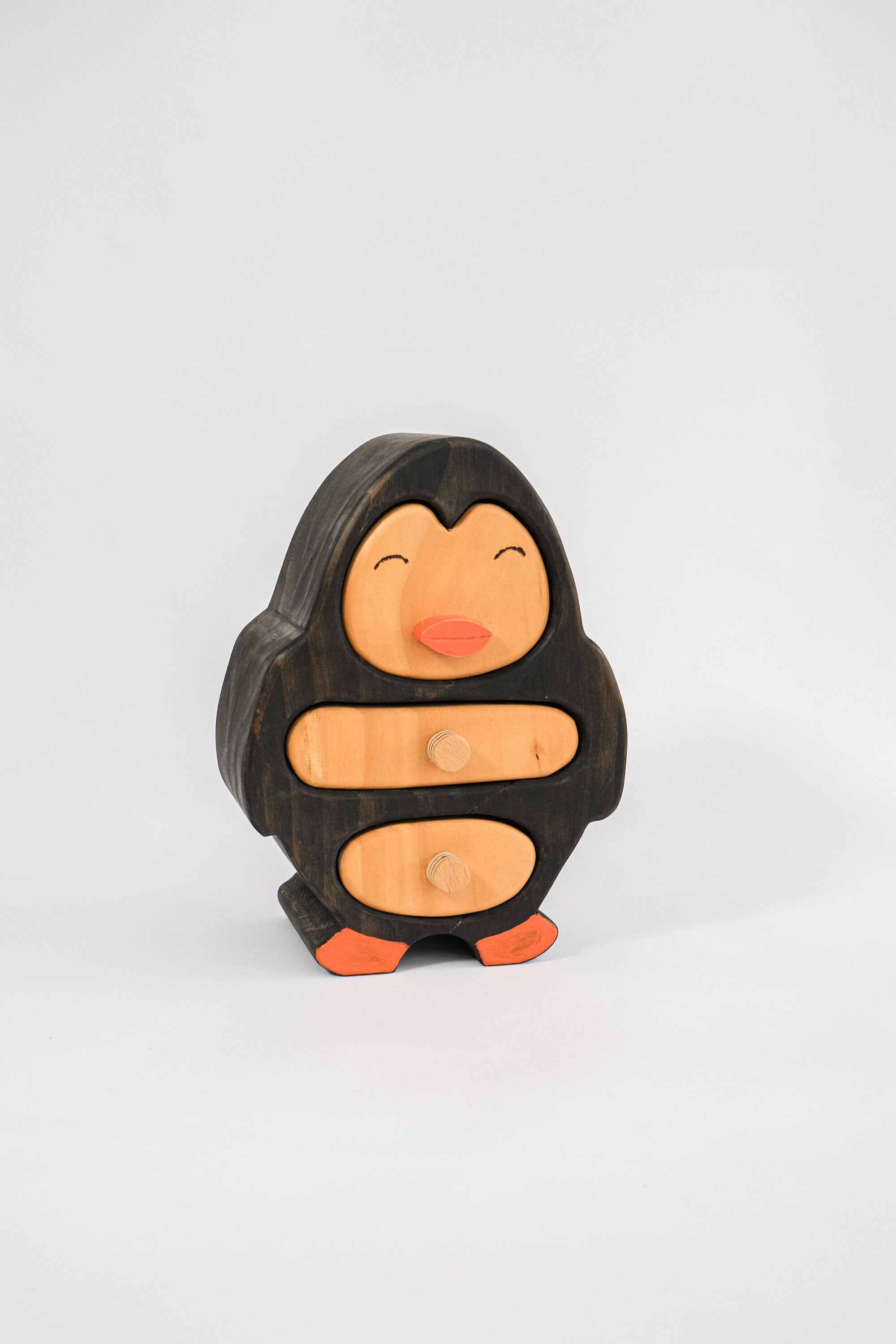 Penguin Shaped Wooden Jewelry Box, Special Wooden Rings, Necklaces ...