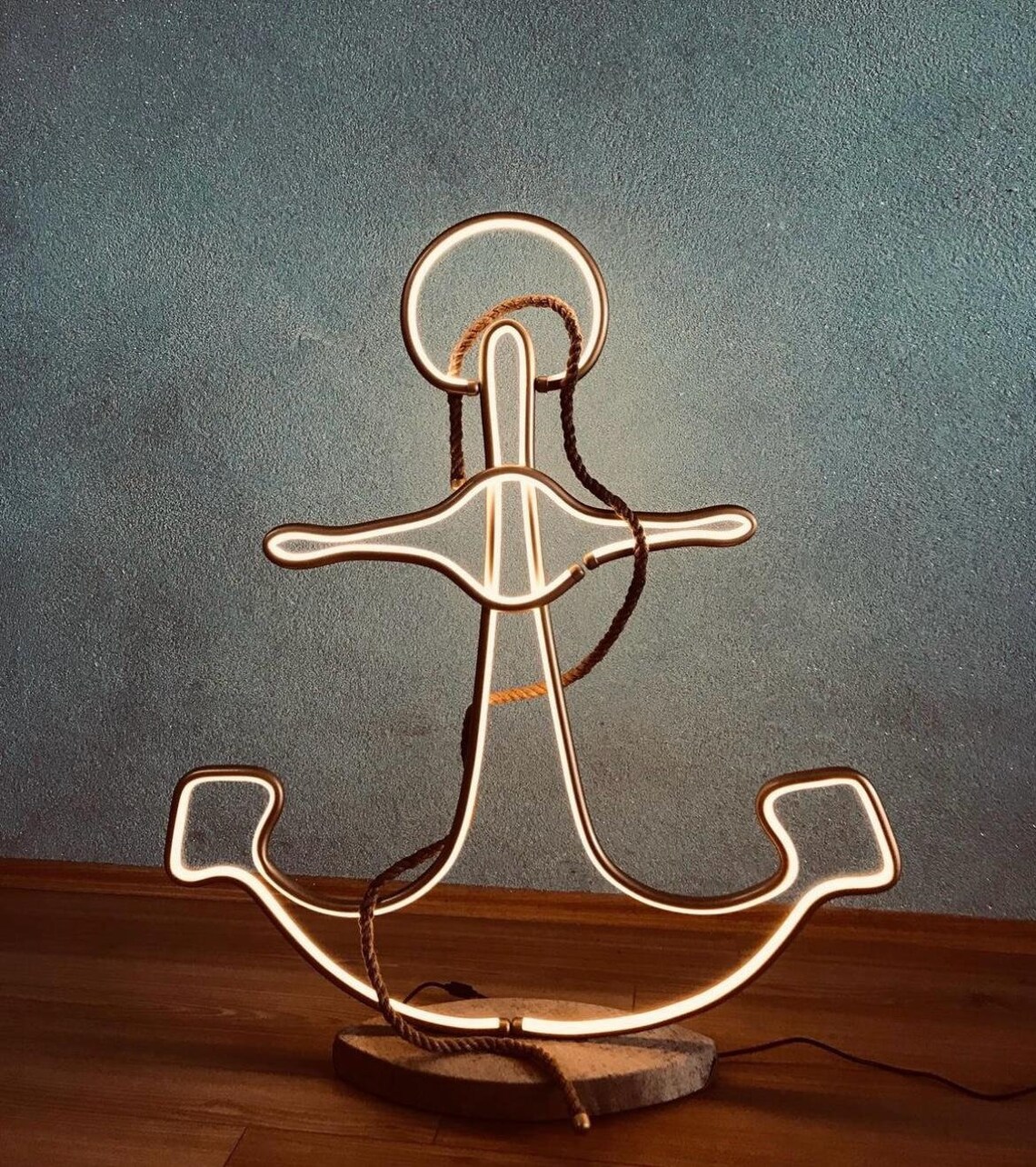 Personalized Anchor Lighting Decor With Led Lights, Beach House Decor ...