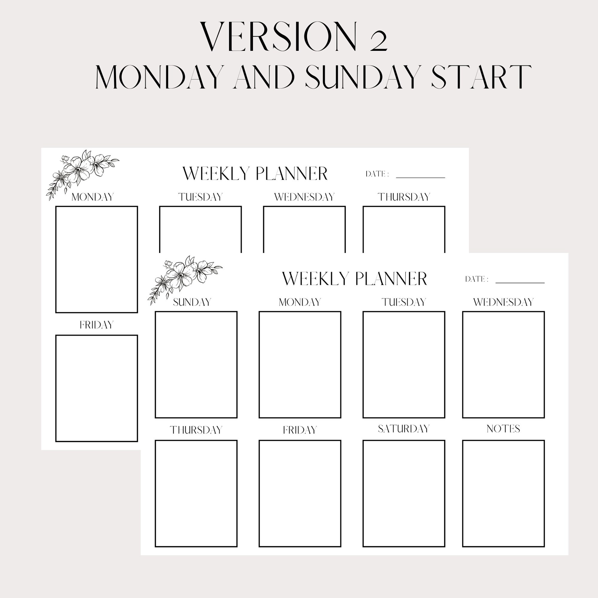 SIMPLE Weekly Planner Minimalist A4/letter Size Printable - Etsy