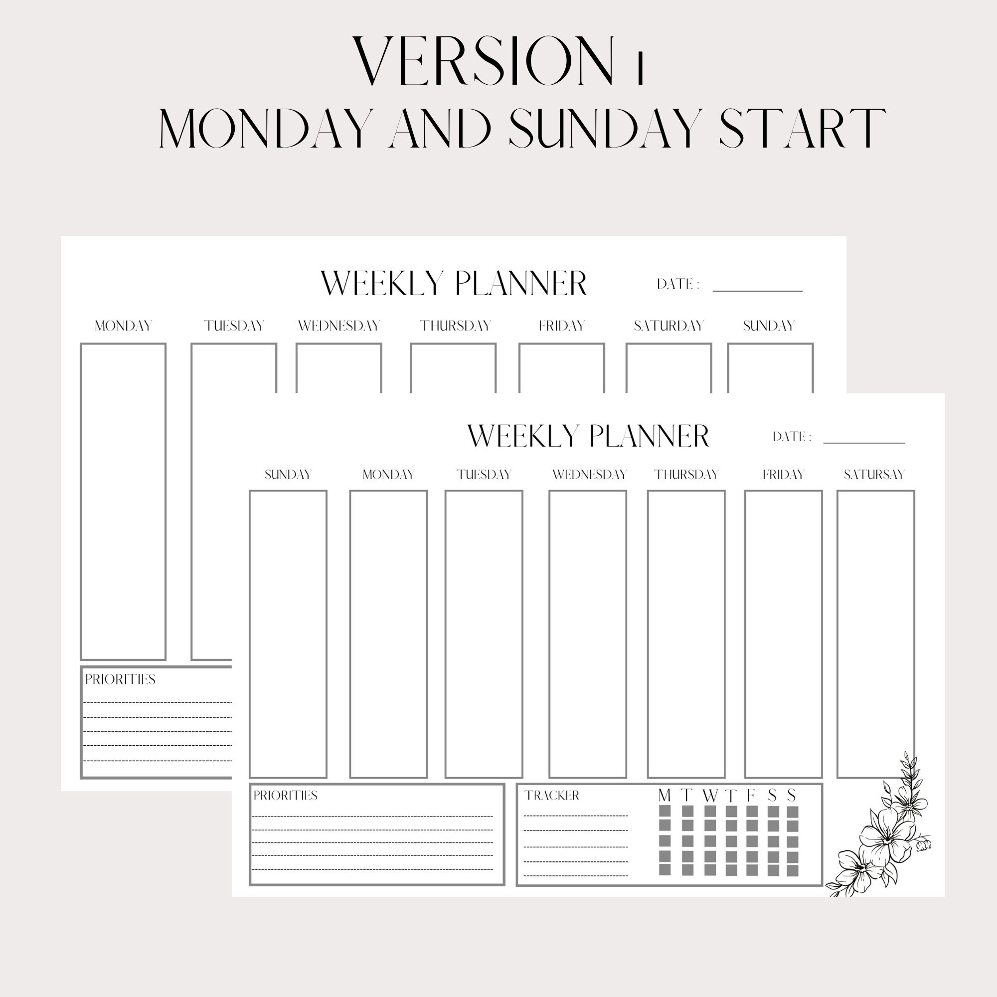 SIMPLE Weekly Planner Minimalist A4/letter Size Printable - Etsy