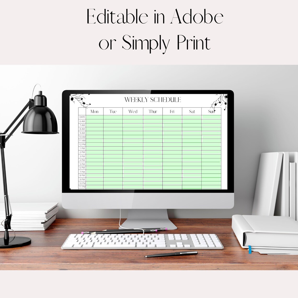 Hourly Weekly Schedule, Weekly Planner Printable, Week at a Glance ...
