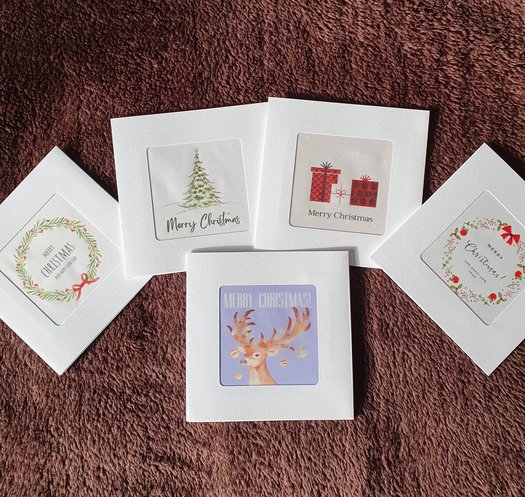 Pack of 5 Simple Christmas Cards - Etsy
