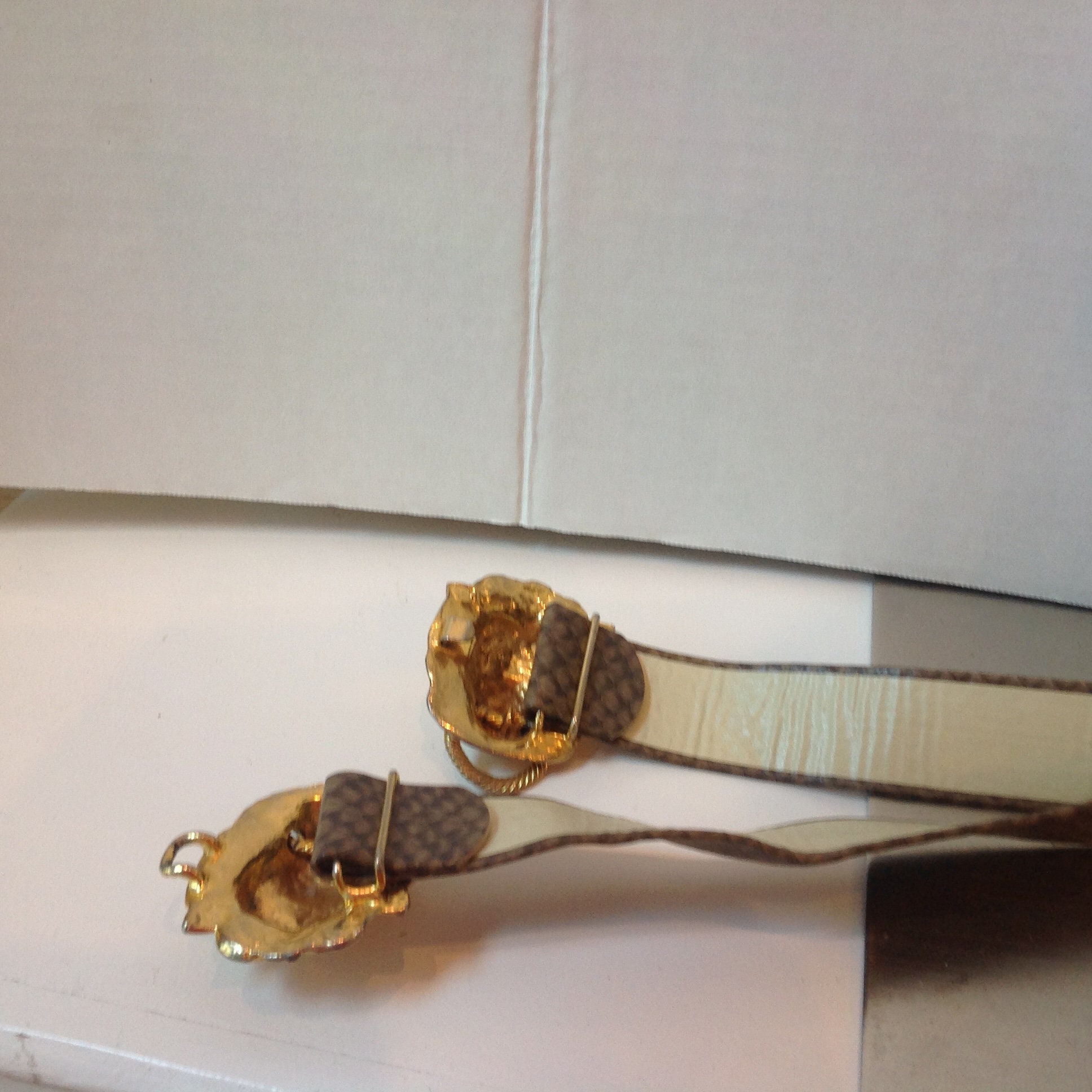 Vintage 1970's Mimi Din Gold Lion Head Buckle Wrap Belt - Etsy