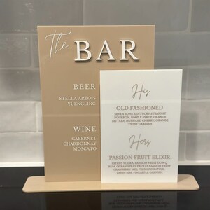 Wedding Bar Menu Signature Drinks Sign Bar Sign Neutral Colors ...