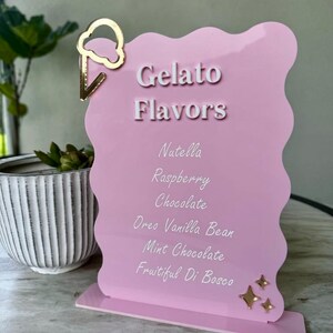 Ice Cream Sign, Acrylic Ice Cream Menu, Ice Cream Menu, Ice Cream Cone ...