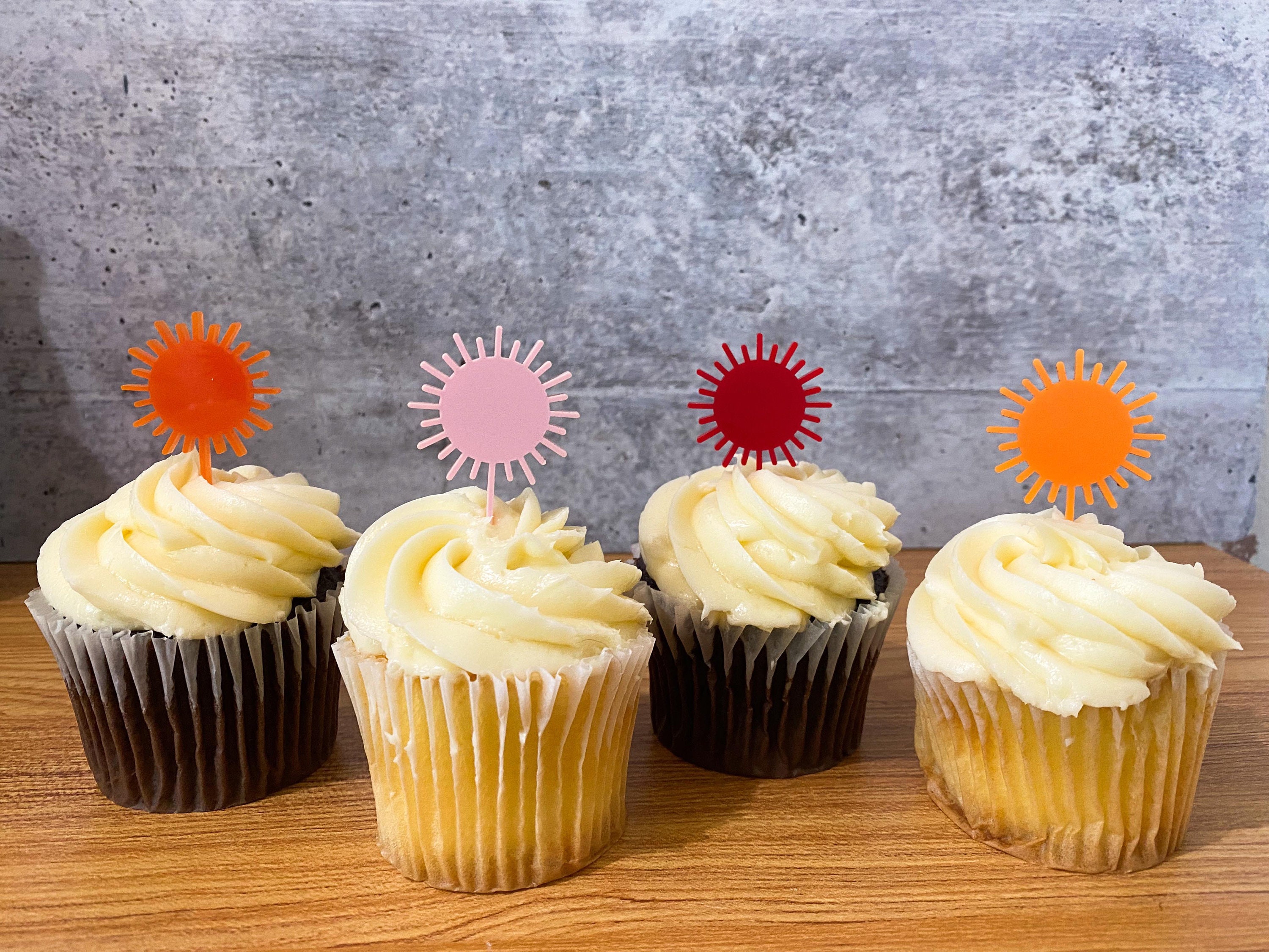 Sun Cupcake Toppers, Boho Cupcake Topper, Here Comes the Sun, First ...