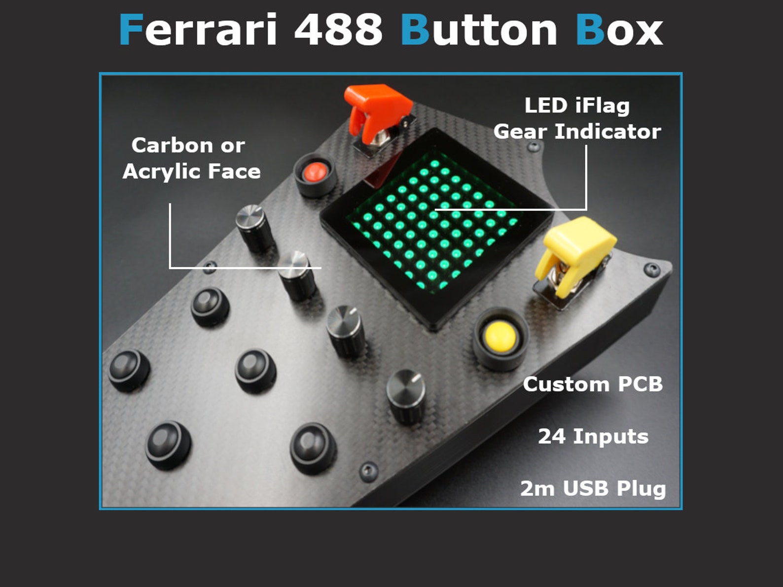 Ferrari 488 Button Box - Iflag - Gear Indicator - FREE DELIVERY - Etsy