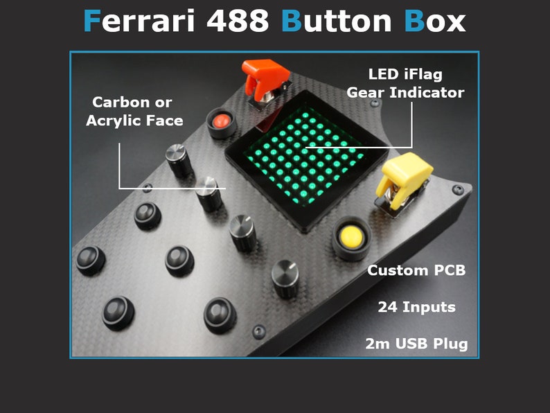 Ferrari 488 Button Box - Iflag - Gear Indicator - FREE DELIVERY - Etsy