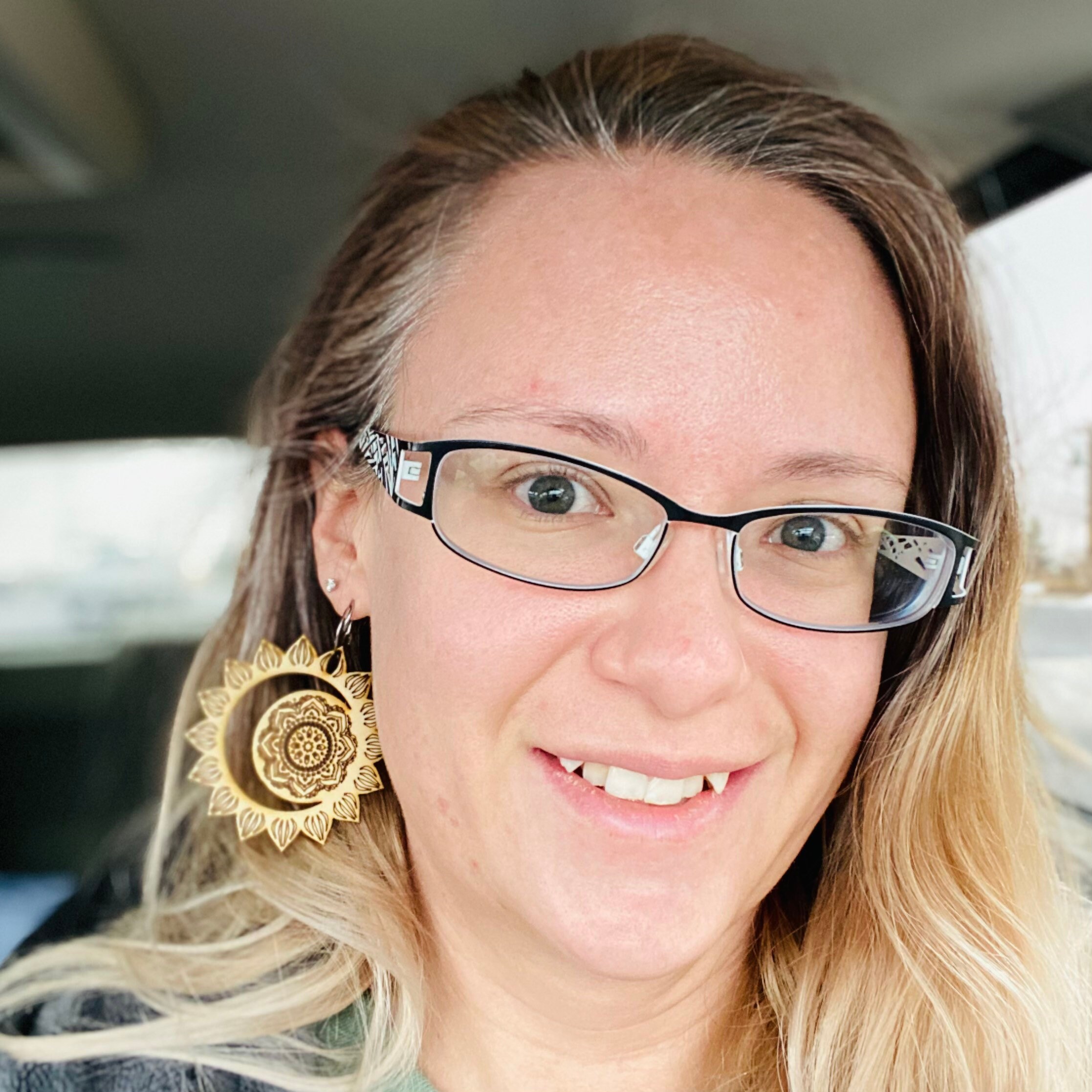 Sun & Moon Mandala Wooden Earrings - Geometric Elegance Meets Intricate ...