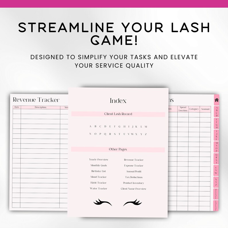 Digital Lash Client Record Book, Hyperlink Lash Tech Client Record Lash ...