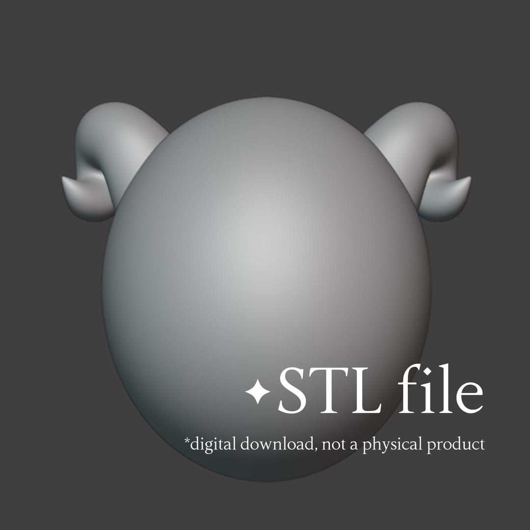 Chibi Ram Horns style 1, Digital Download STL File, 3D Printing File ...