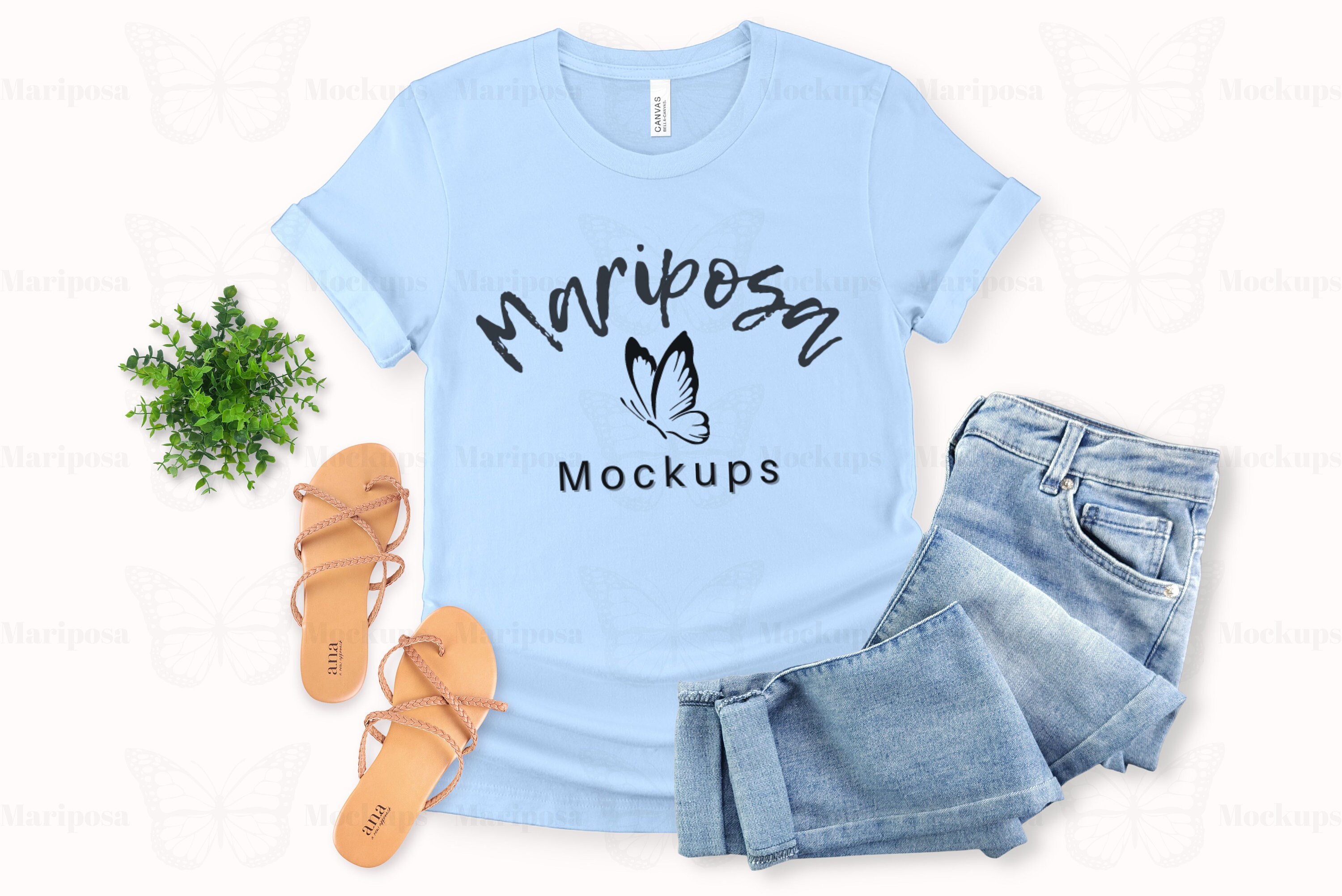 Baby Blue Canvas 3001 Mockup Bella Canvas 3001 Baby Blue Mockup Bella ...