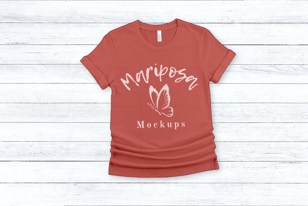 Bella Canvas 3001 RUST T-shirt Mockup, Flat Lay T Shirt Mockup, Bella ...