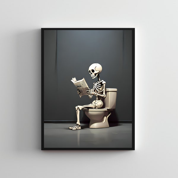 Skeleton on Toilet - Etsy