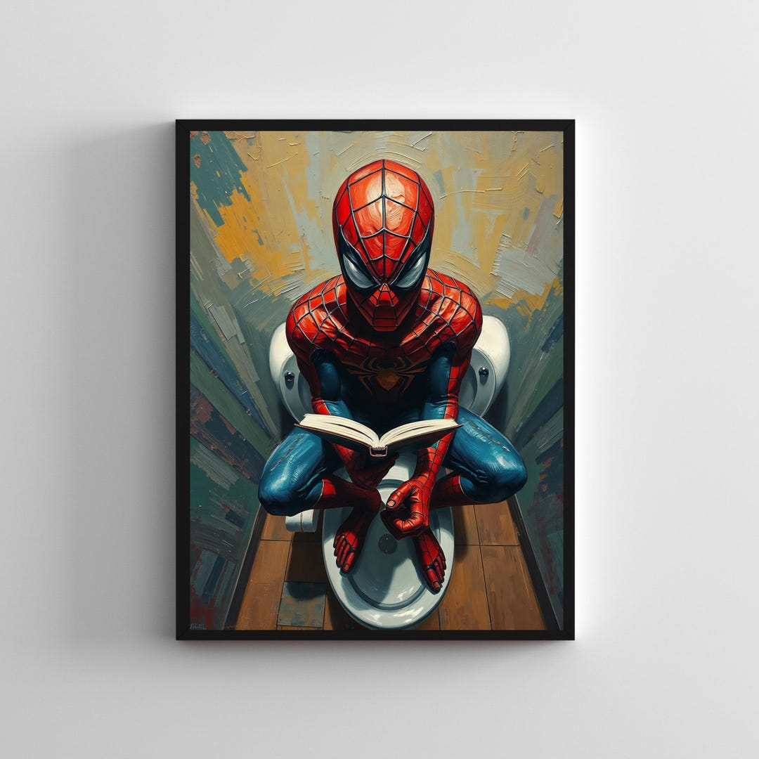 Creative SERIES #165, Spiderman Toilet Poster, Toilet Decor, Funny ...