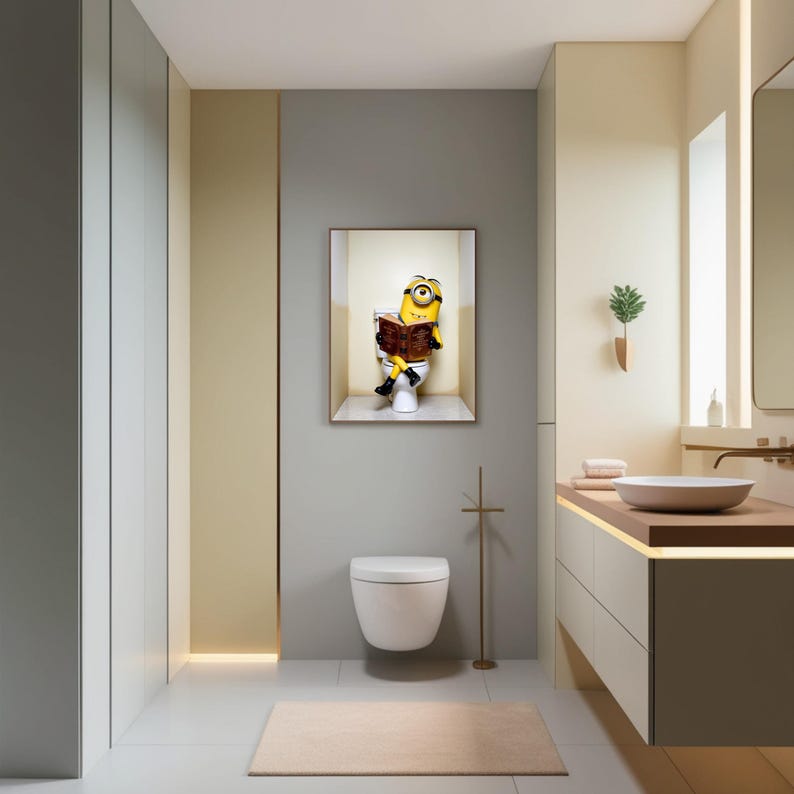 Creative SERIES #72, Funny Poster, Funny Bathroom Decor, Despicable Me ...