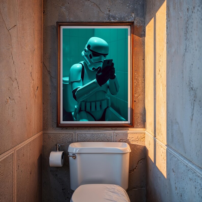 Funny Stormtrooper Toilet Art: Star Wars Bathroom Print (digital ...