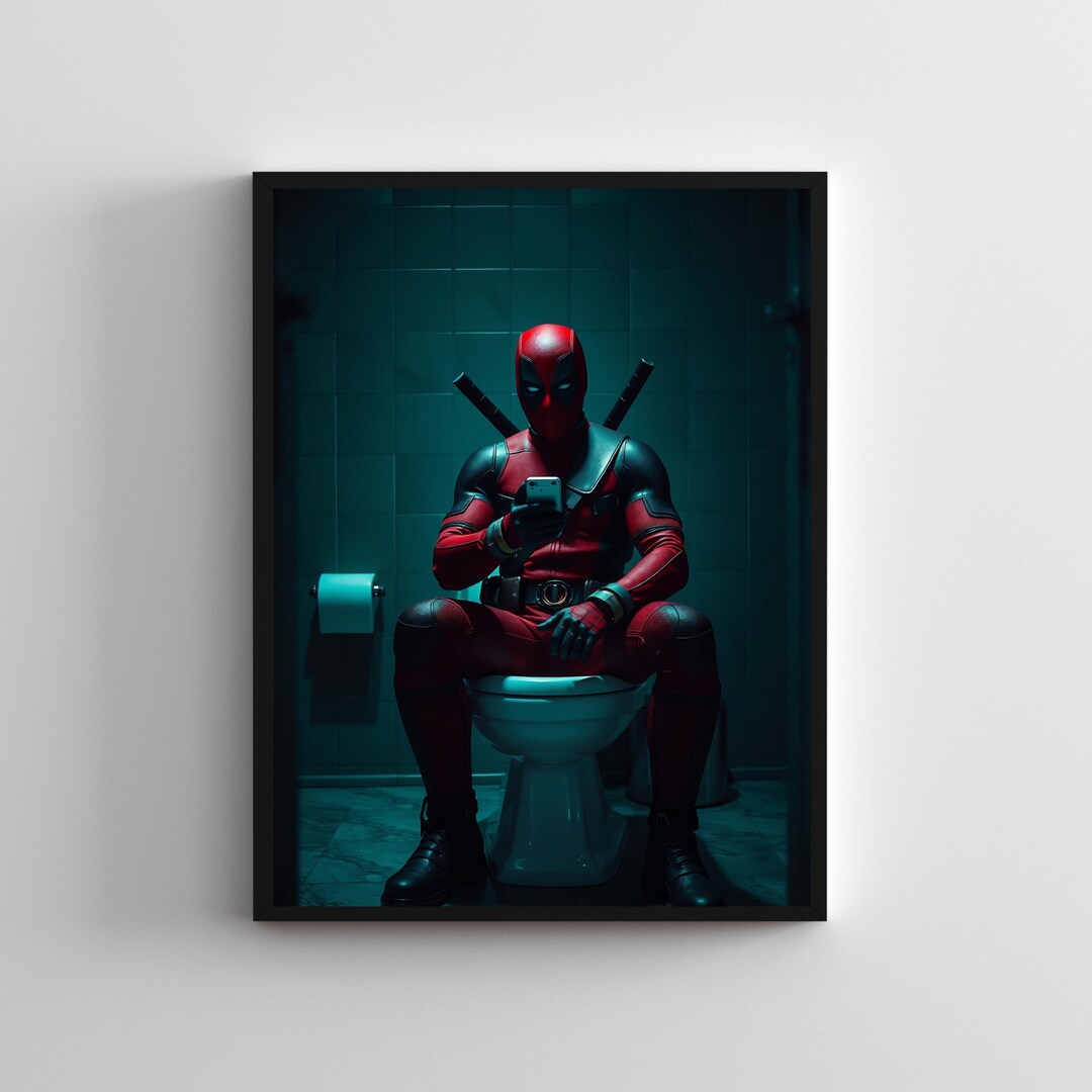 Creative SERIES #149, Funny Toilet Poster, Deadpool Art, Funny Bathroom ...