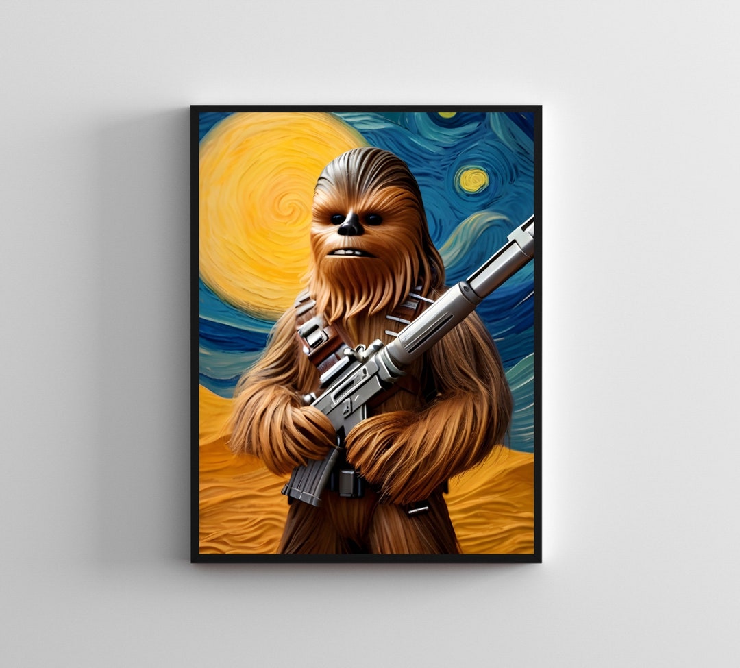 Van Gogh SERIES 10, Chewbacca Poster, Star Wars Wall Art, Sci-fi Wall ...