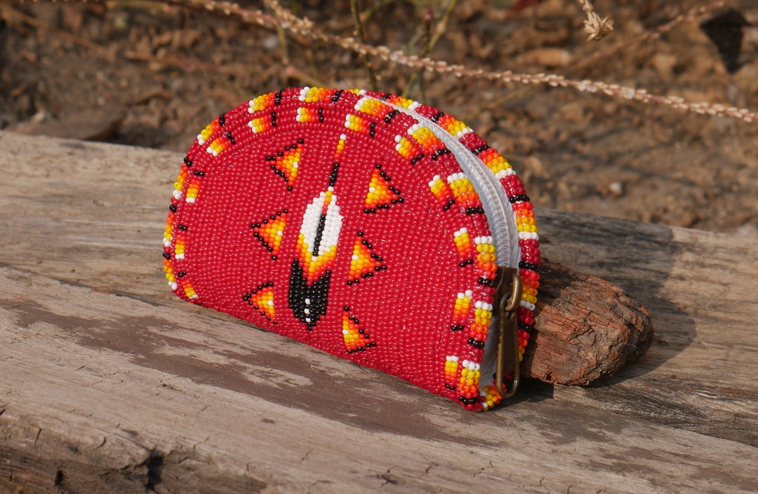 Handcrafted Native Style Beaded Coin Purse Native American Style ...