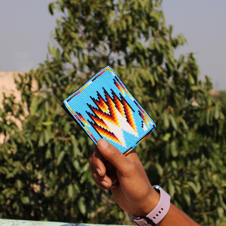 Handmade Native American Style Beaded Genuine Leather Wallet - Etsy