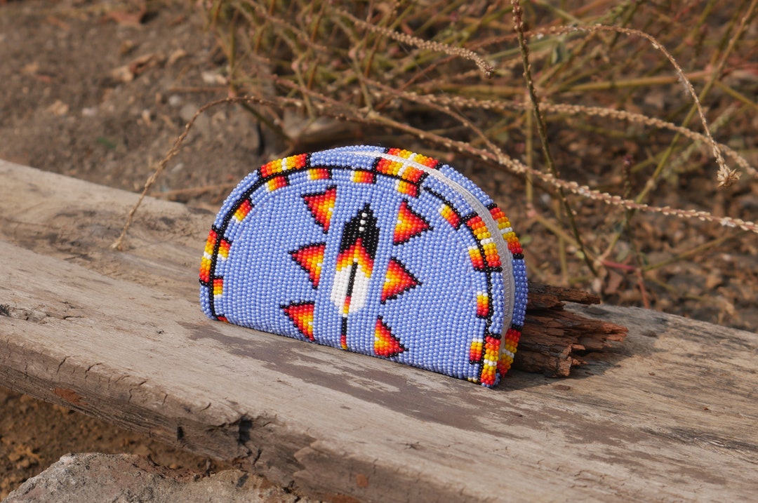Handcrafted Native Style Beaded Coin Purse Native American Style ...