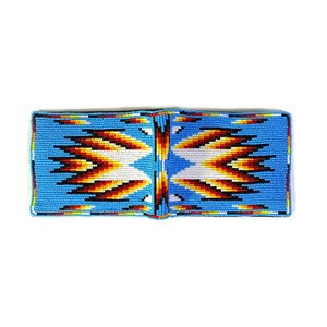 Handmade Native American Style Beaded Genuine Leather Wallet, Bifold ...