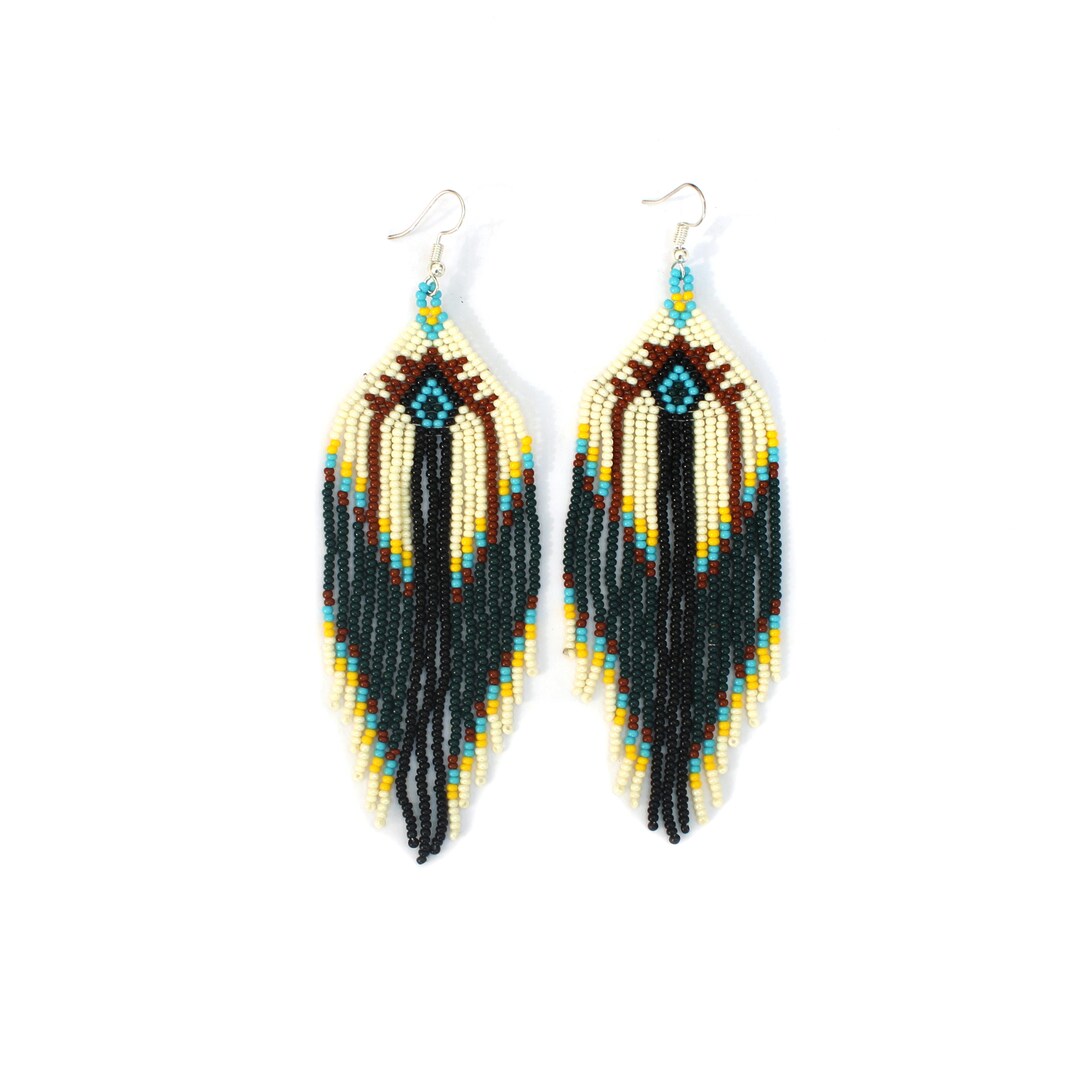 Native American Style Beaded Earrings Colorful Earringshandmade