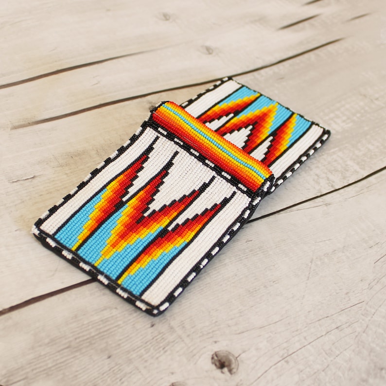 Handmade Native American Style Beaded Genuine Leather Wallet - Etsy