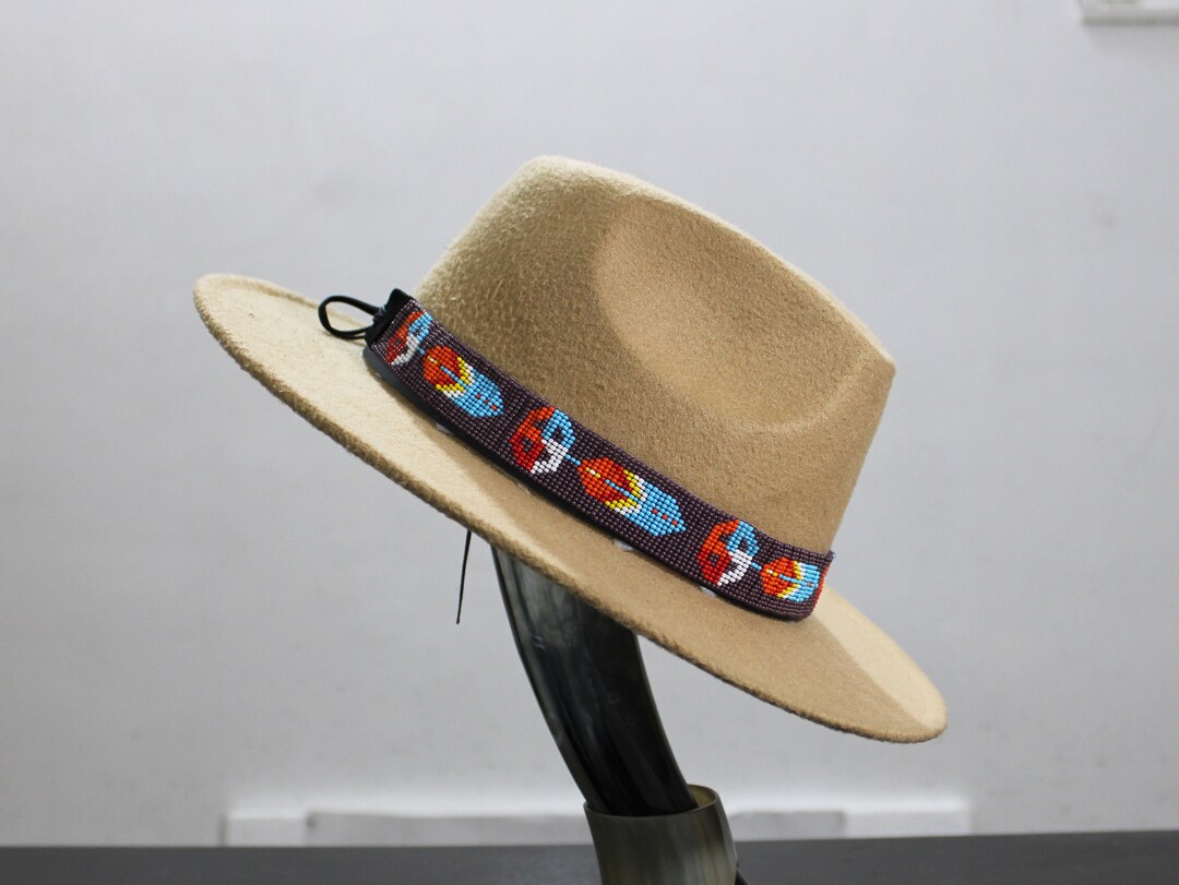 Beaded Hatband Native American Style Southwestern Cowboy Rode Handmade ...