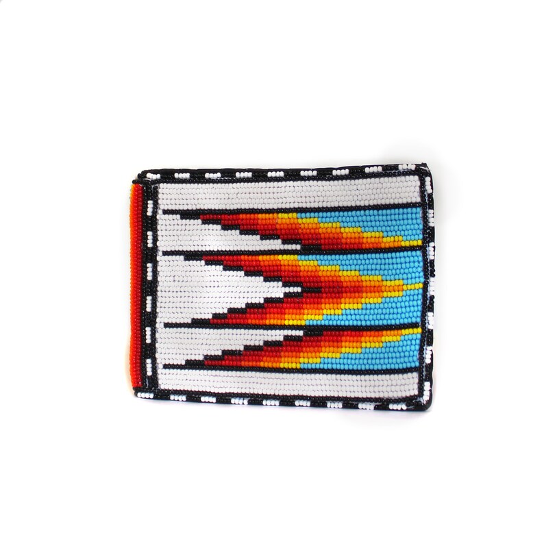 Handmade Native American Style Beaded Genuine Leather Wallet - Etsy