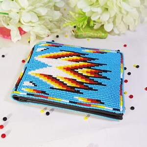 Handmade Native American Style Beaded Genuine, Leather Wallet, Mens ...