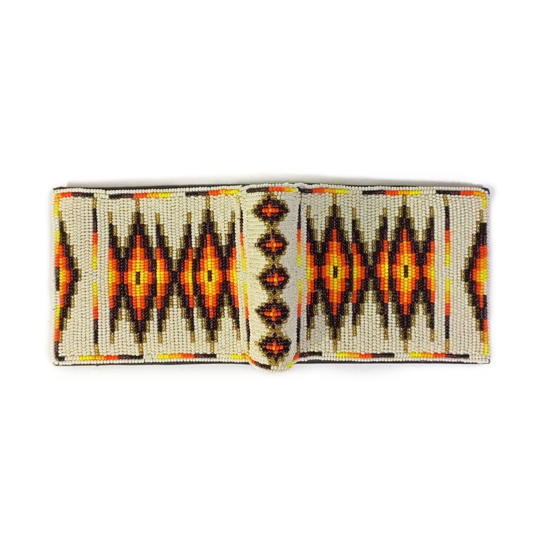 Handmade Native American Style Beaded Genuine Leather Wallet - Etsy