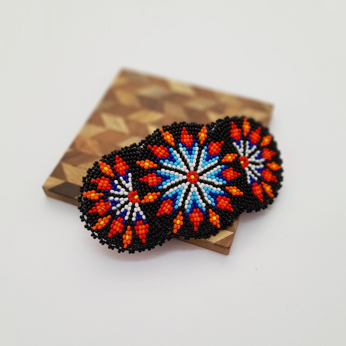 Black Multi Beaded Hair Clips Native American Jewelry Beaded - Etsy