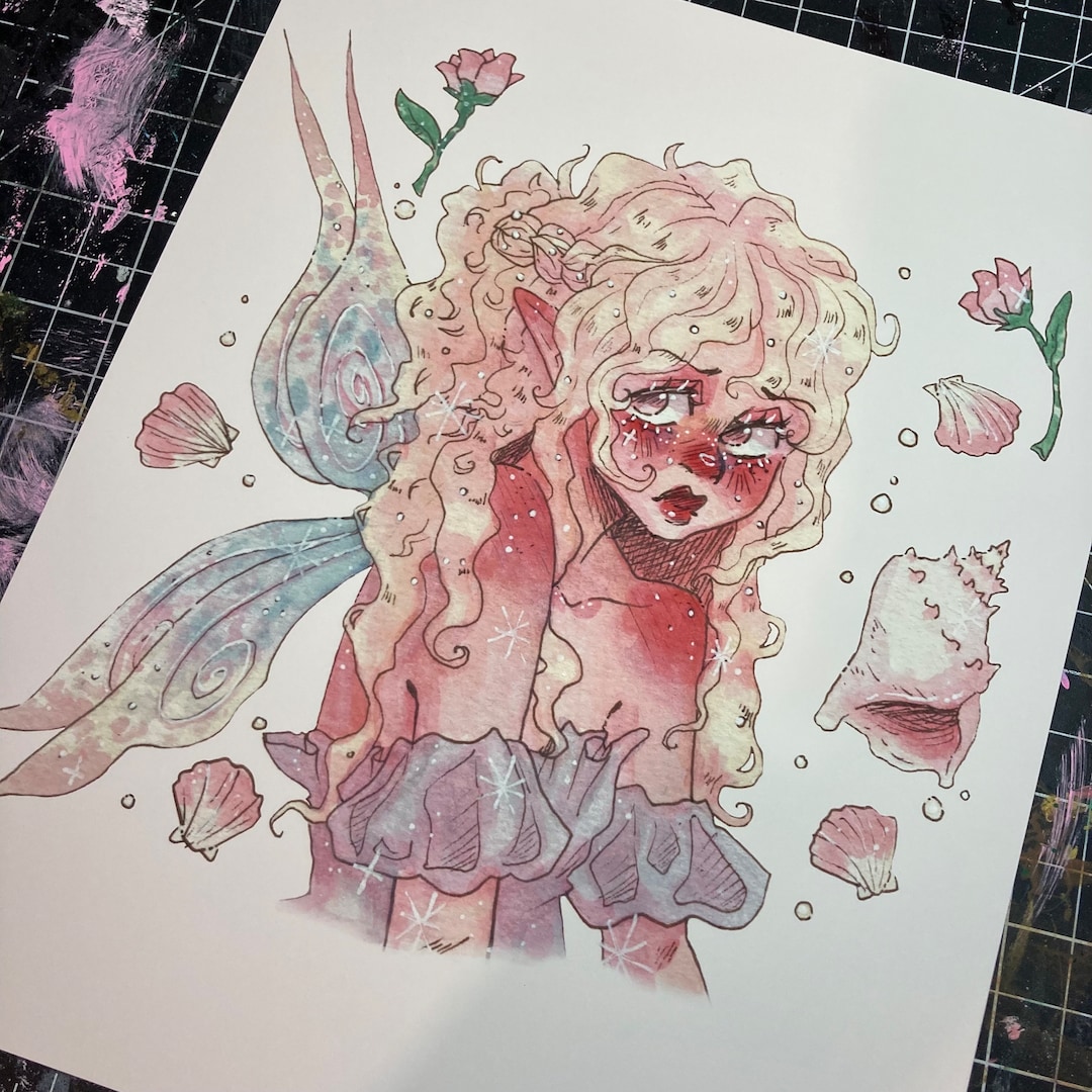 RIVER FAIRY Art Print |8x10” (inches) Fairycore Cottagecore Aesthetic ...