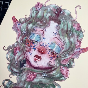 Alien Fairy 8x10” Art Print | Fairycore Cottagecore Aesthetic Wall Art ...