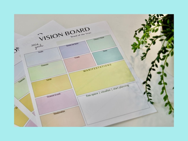 VISION BOARD Template | Printable PDF | Instant Download | Vision Board ...