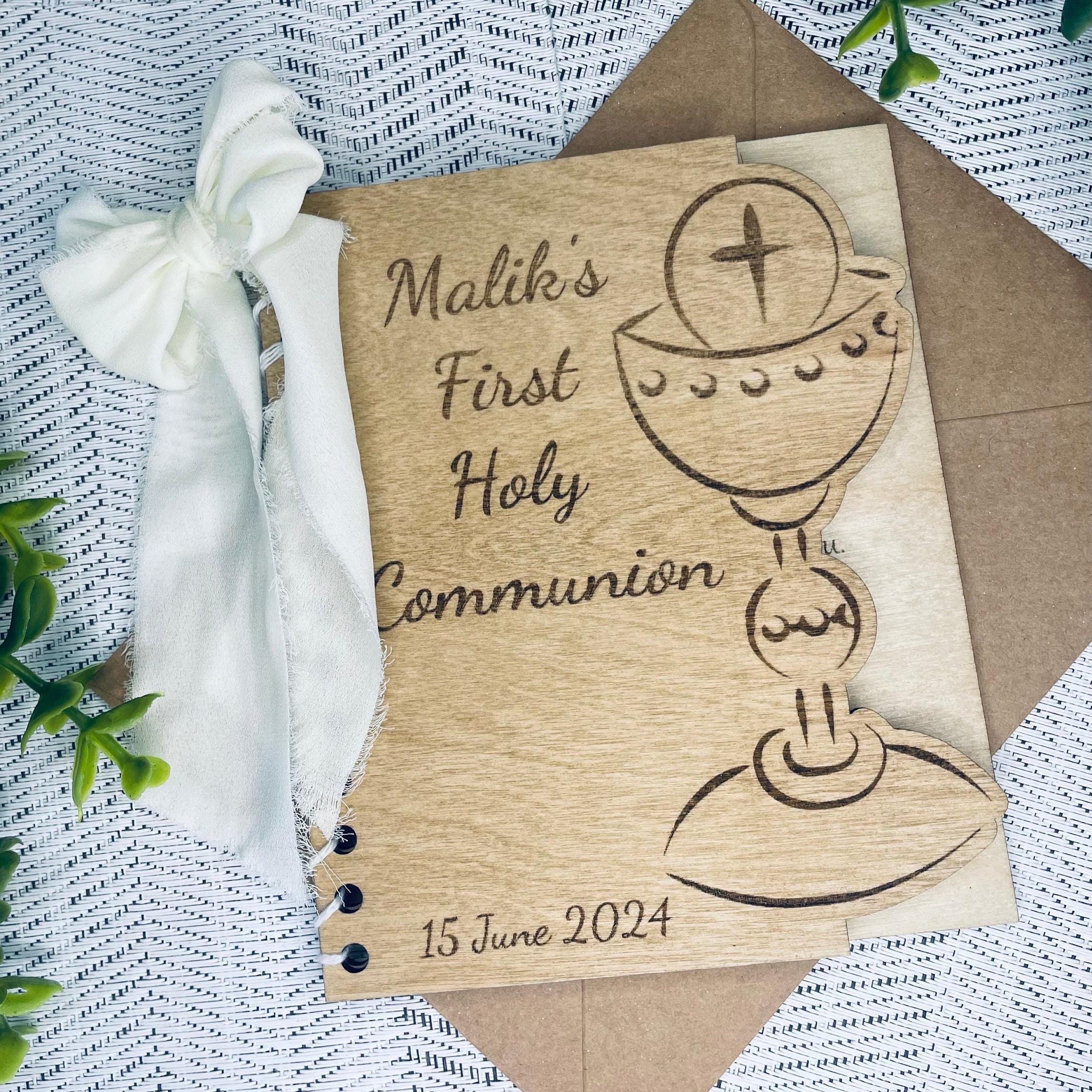 Personalized First Holy Communion Card, Custom Keepsake Gift for First ...