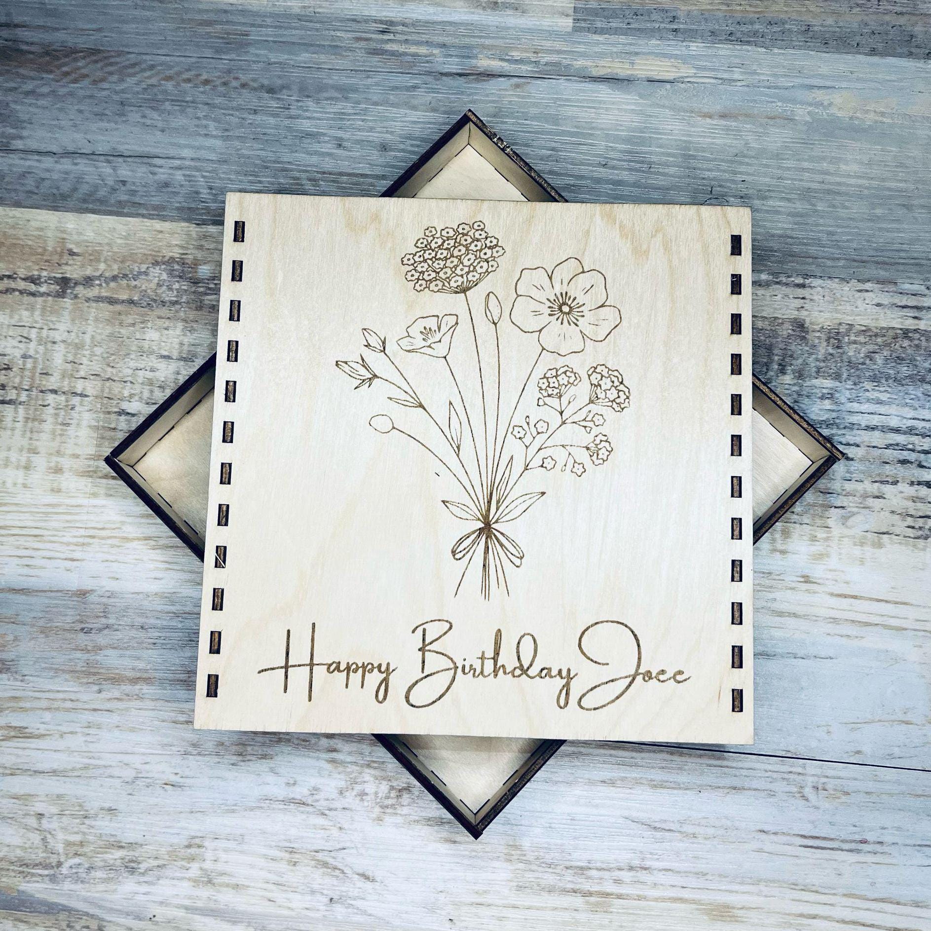 Personalized Wooden Wedding Card, Custom Engraved Gift for Couple ...