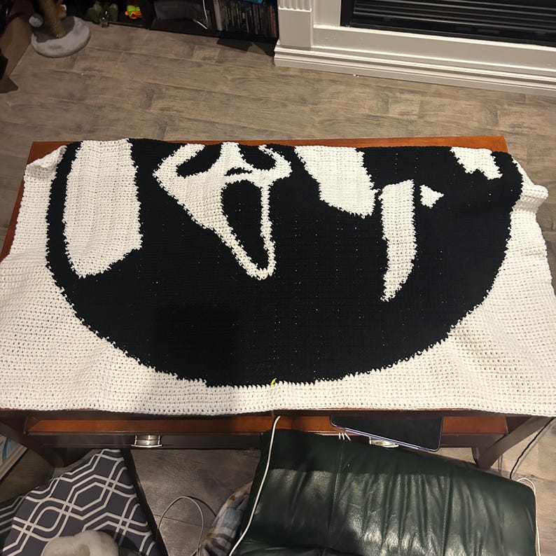 Ghostface Throw Blanket Pattern | Crochet Knitting Cross Stitch (digital PDF) - Etsy