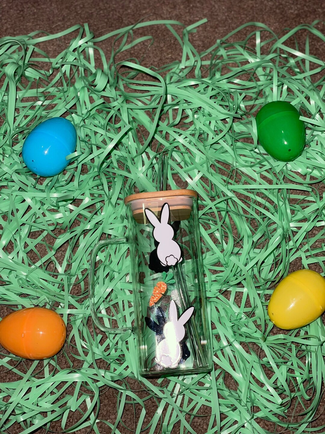 Easter Bunny Carrot Glass Cup With Handle - Etsy