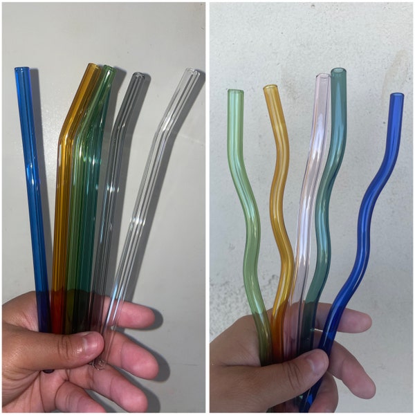 Curved Glass Straw - Etsy