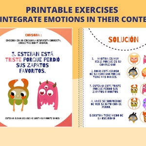 Emotion Feelings Learning Book, Bilingual Spanish, Preschool Learn ...