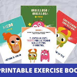 Emotion Feelings Learning Book, Bilingual Spanish, Preschool Learn ...