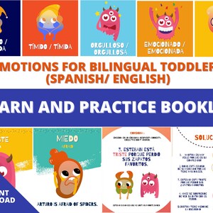 Emotion Feelings Learning Book, Bilingual Spanish, Preschool Learn ...