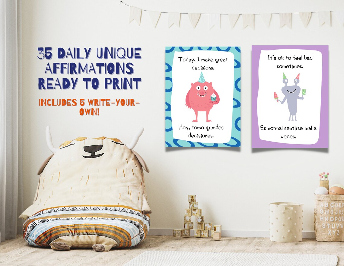 Bilingual Growth Mindset Affirmation Cards (spanish/english) | Set of ...